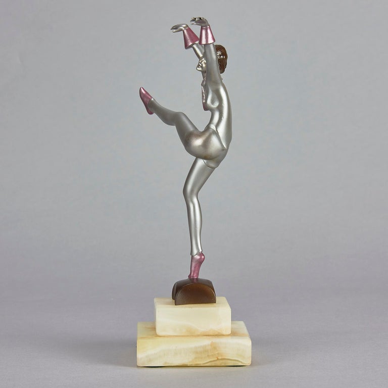 Art Deco Cold-Painted Bronze Sculpture Entitled "High Kick" by Stefan ...