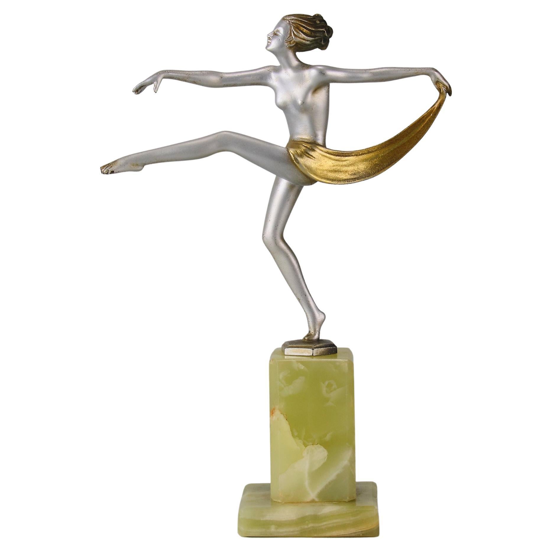 Cold-Painted Art Deco bronze sculpture entitled "Speed" by Josef ...