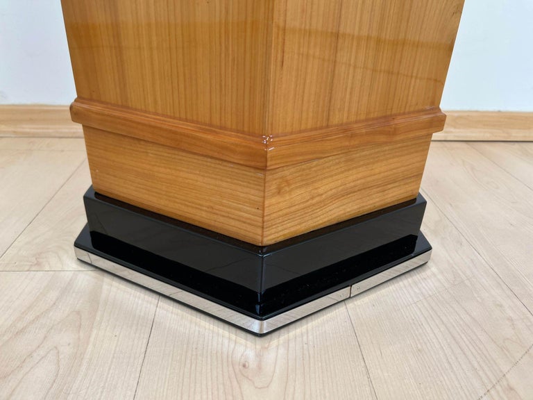 Art Deco Column, Cherry Wood, Lacquer and Metal Trims, France, circa ...