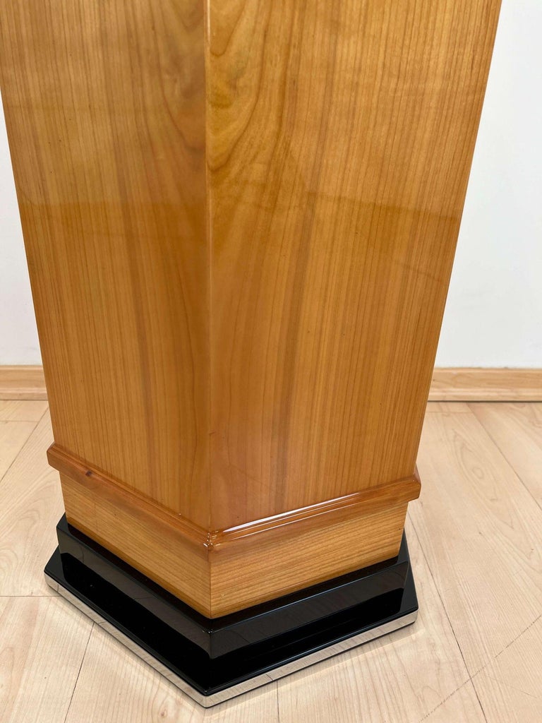 Art Deco Column, Cherry Wood, Lacquer and Metal Trims, France, circa ...