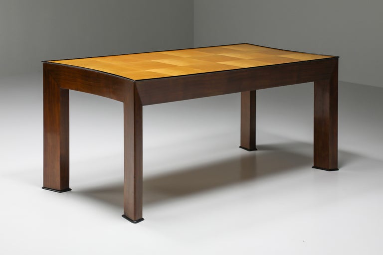 Art Deco Concave Dining Table, Trompe L'oeil, Italian Design, 1970's ...