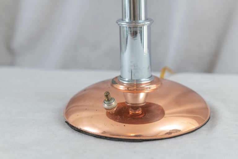 Art Deco Copper and Chrome "Guardsman" Table Lamp by Faries For Sale at ...