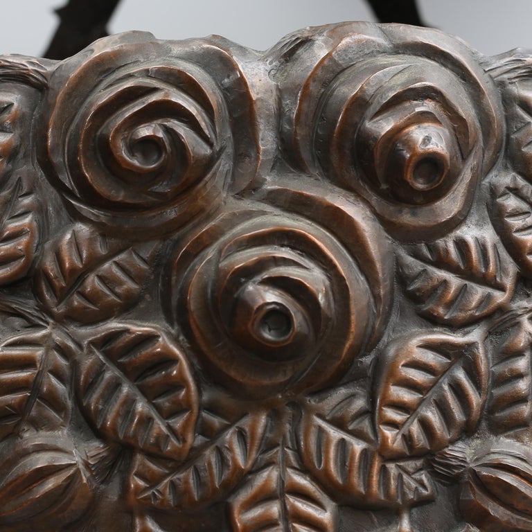 Art Deco Copper Flower Ceiling Lamp Base, 1900s For Sale at 1stDibs