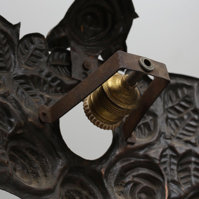 Art Deco Copper Flower Ceiling Lamp Base, 1900s For Sale at 1stDibs