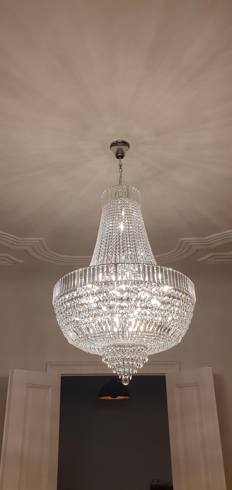 Crystal Chandelier Empire Sac a Pearl Palace Lamp Chateau Lustre Silver ...
