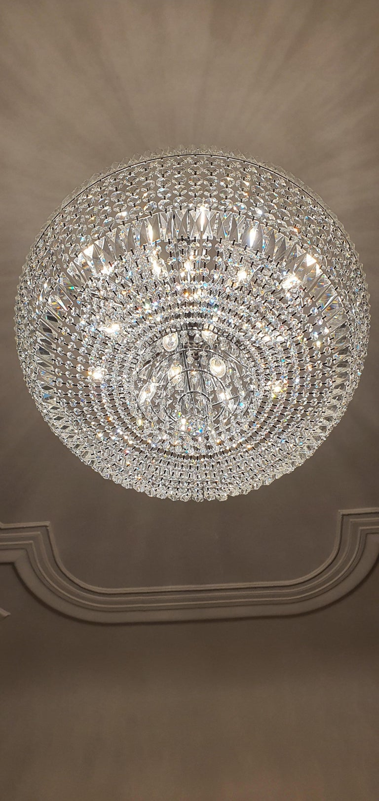 Crystal Chandelier Empire Sac a Pearl Palace Lamp Chateau Lustre Silver ...