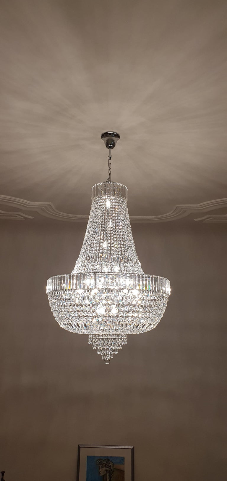 Crystal Chandelier Empire Sac a Pearl Palace Lamp Chateau Lustre Silver ...