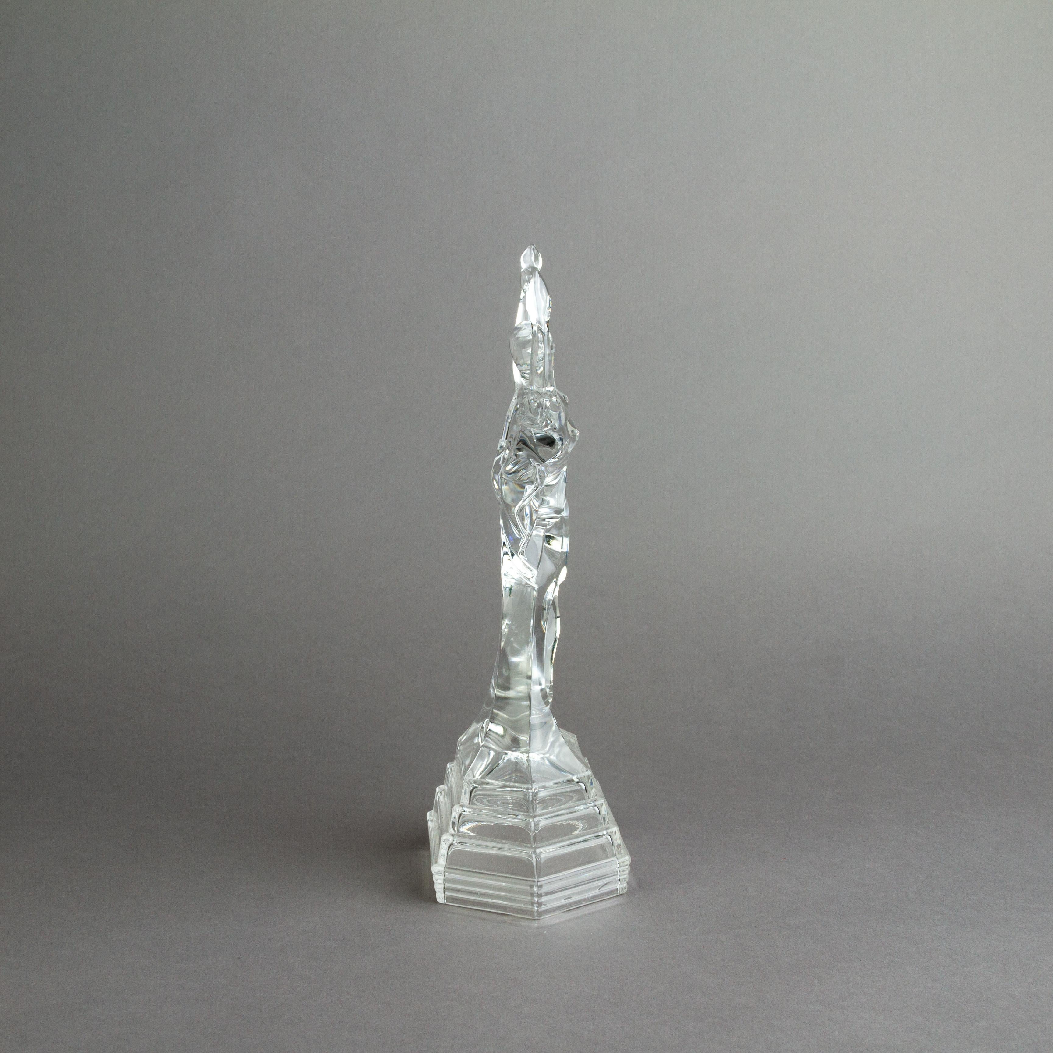 Art Deco Crystal Glass Ballerina Sculpture For Sale at 1stDibs