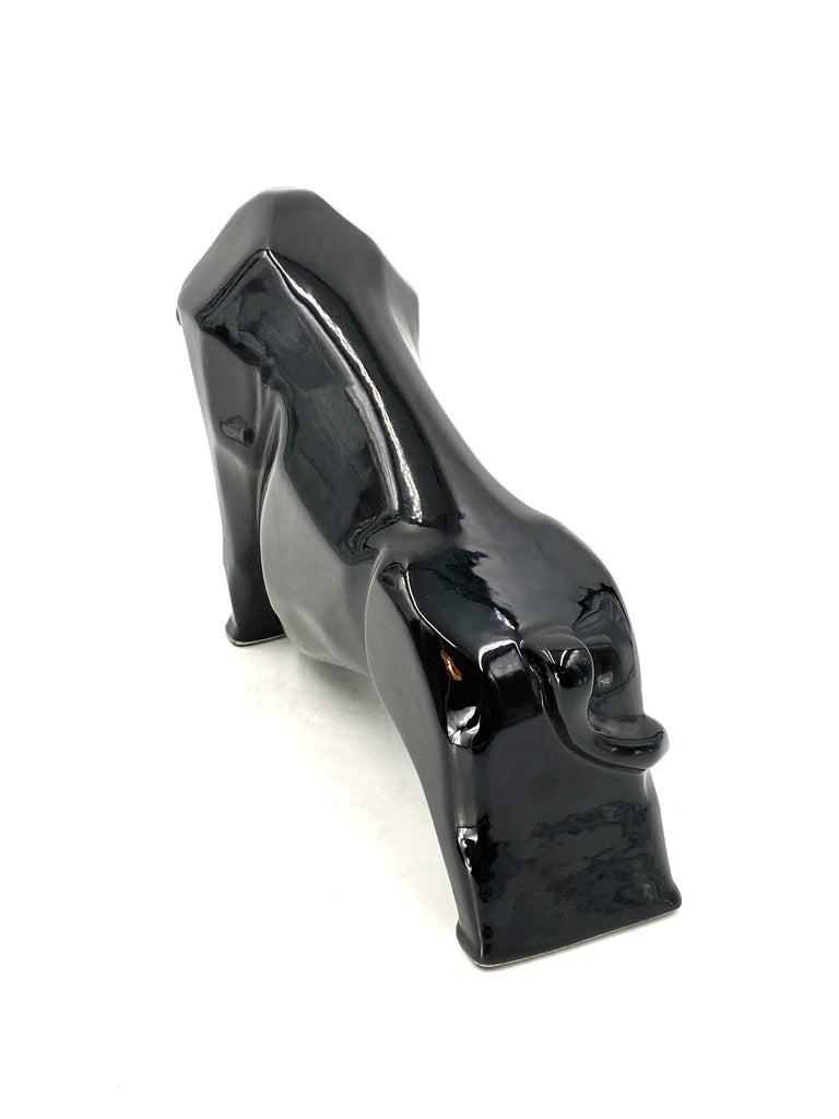 Art Déco Cubist Ceramic Bull, France, circa 1940 For Sale at 1stDibs