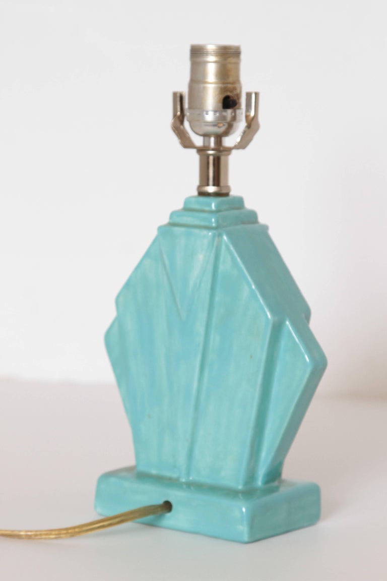 Art Deco Cubist Reuben Haley Muncie Skyscraper Rombic Ceramic Lamp ...