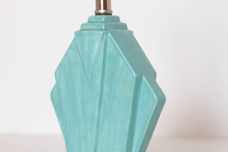 Art Deco Cubist Reuben Haley Muncie Skyscraper Rombic Ceramic Lamp ...