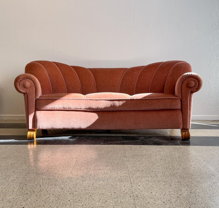 Art Deco Curved Sofa Sweden, 1930s at 1stDibs