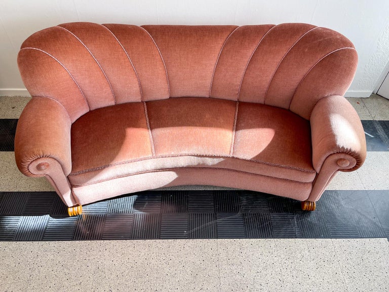 Art Deco Curved Sofa Sweden, 1930s at 1stDibs