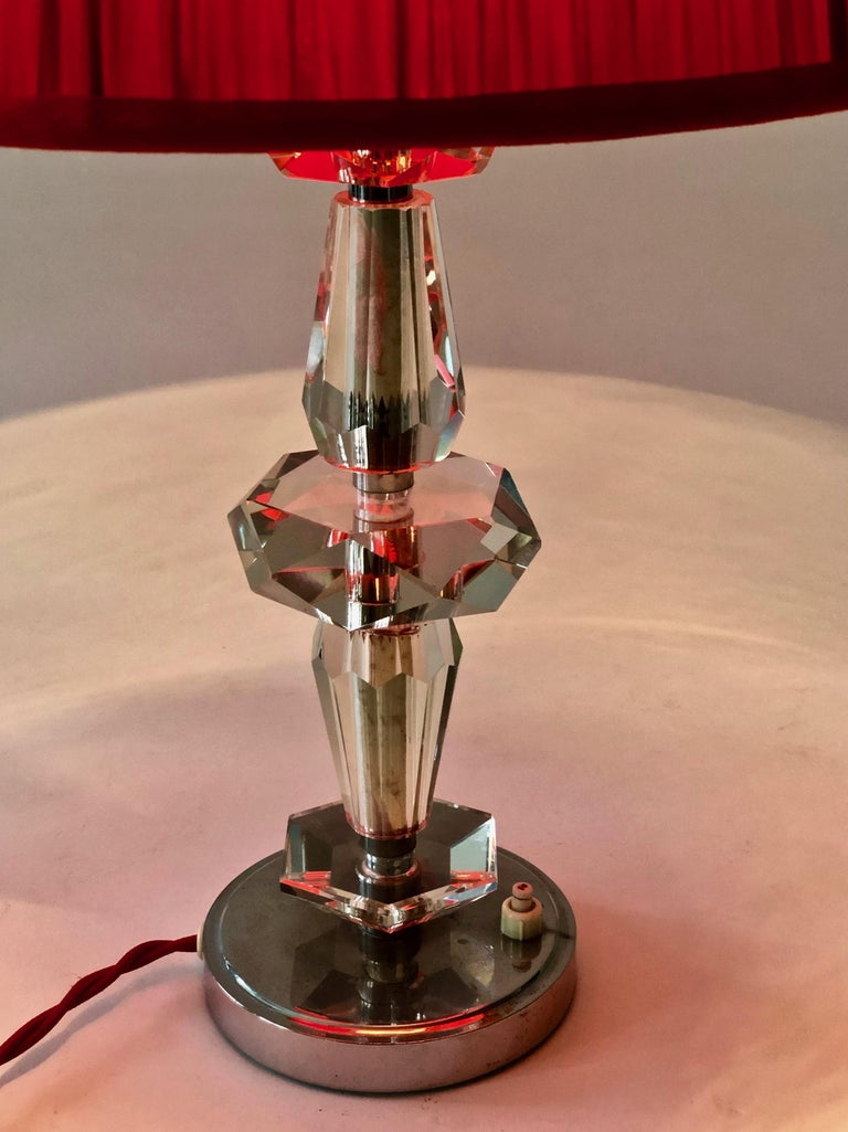 Art Deco Cut Glass Table Lamp From France For Sale At 1stdibs