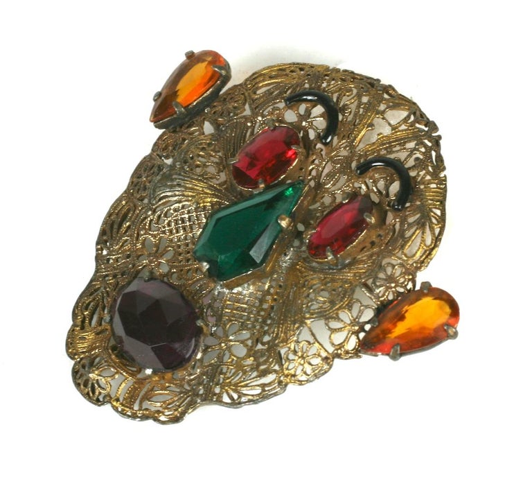 Art Deco Czech Face Brooch at 1stDibs