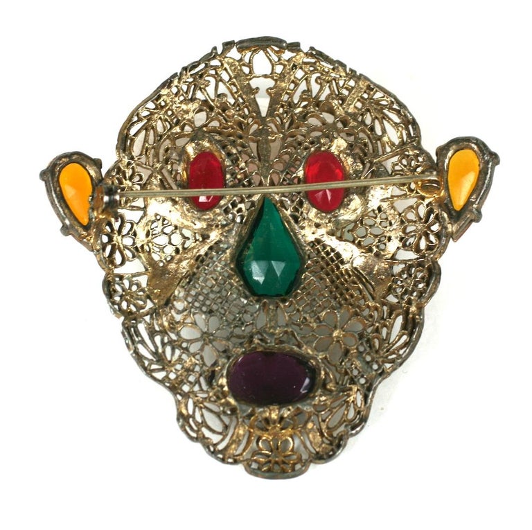 Art Deco Czech Face Brooch at 1stDibs