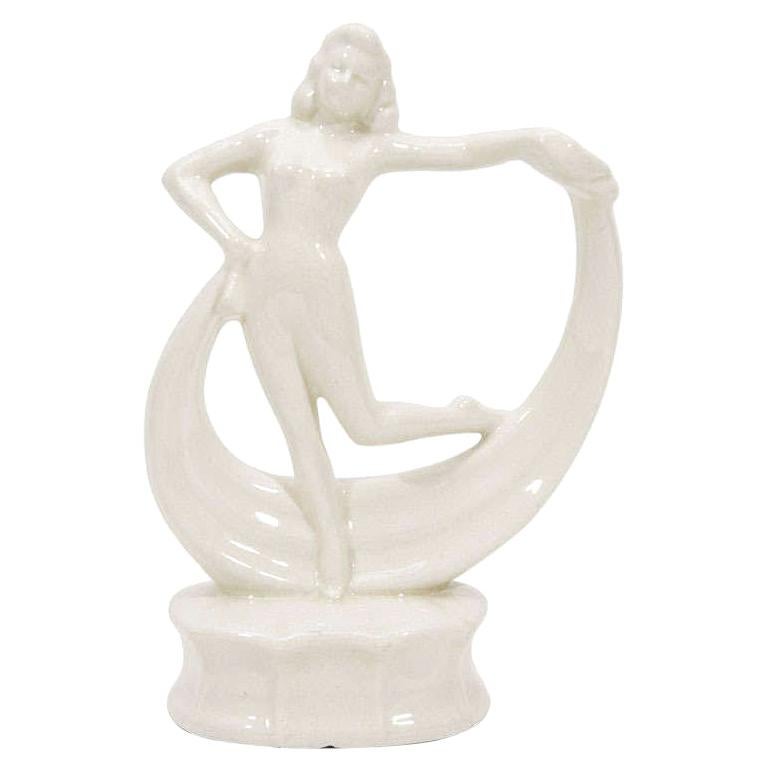 Art Deco Dancing Flapper Ceramic Sculpture at 1stDibs
