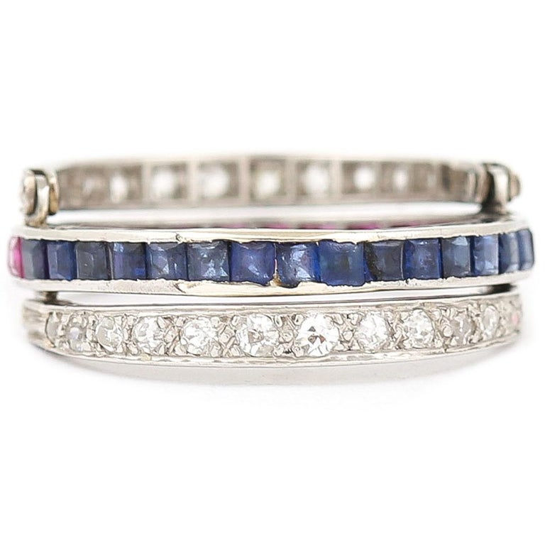 Art Deco Day and Night Ruby, Sapphire and Diamond Ring, Circa 1930 For ...