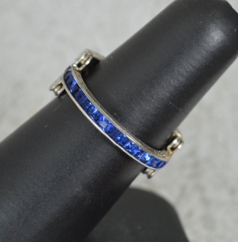 Art Deco Day / Night Sterling Silver and Paste Full Eternity Ring For ...