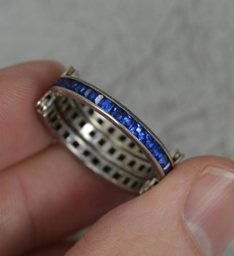 Art Deco Day / Night Sterling Silver and Paste Full Eternity Ring For ...