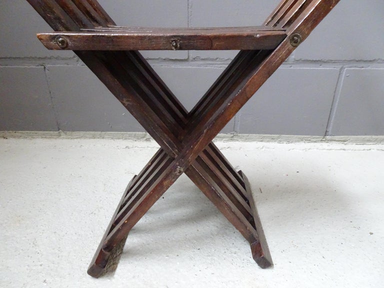 Art Deco Deck Chair, Primitive Folding Scissor Stool at 1stDibs