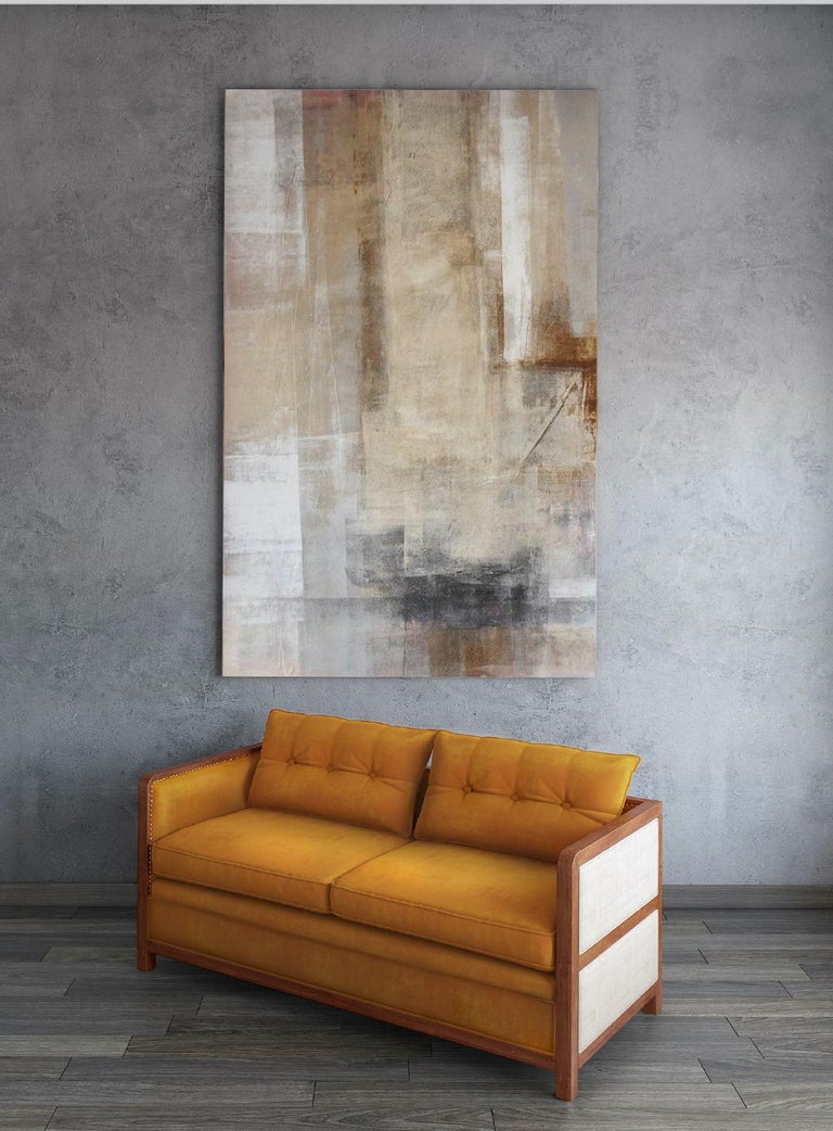 Deconstructed Bacco Sofa in Natural Walnut, Linen and Brass Studs For ...