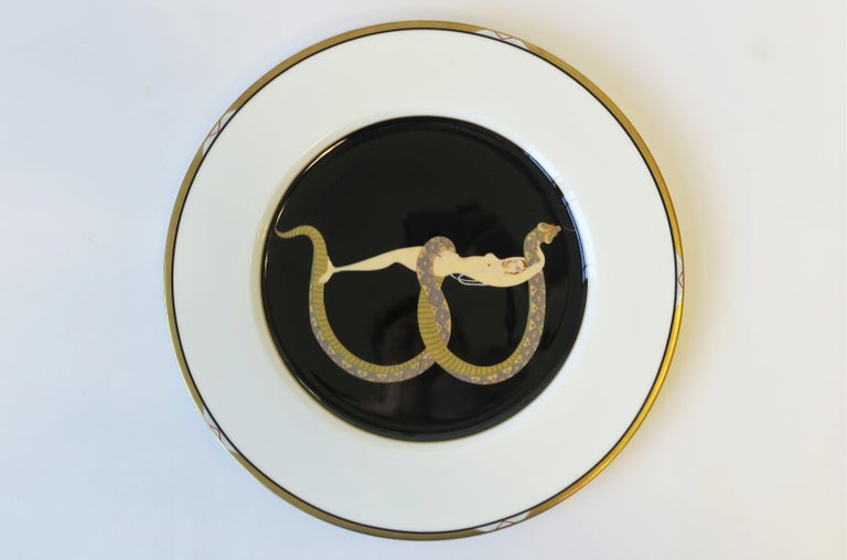 Art Deco Etre Wall Art Plate with Female and Serpent Snake Design, 1987 ...