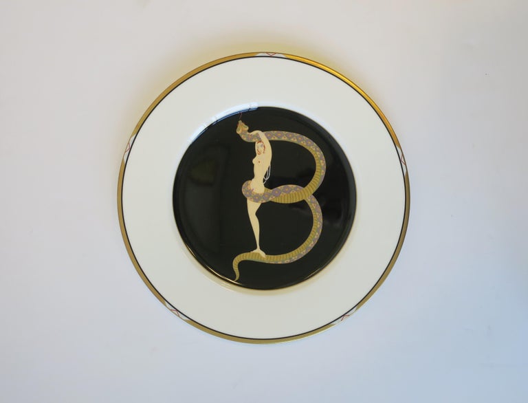 Art Deco Etre Wall Art Plate with Female and Serpent Snake Design, 1987 ...