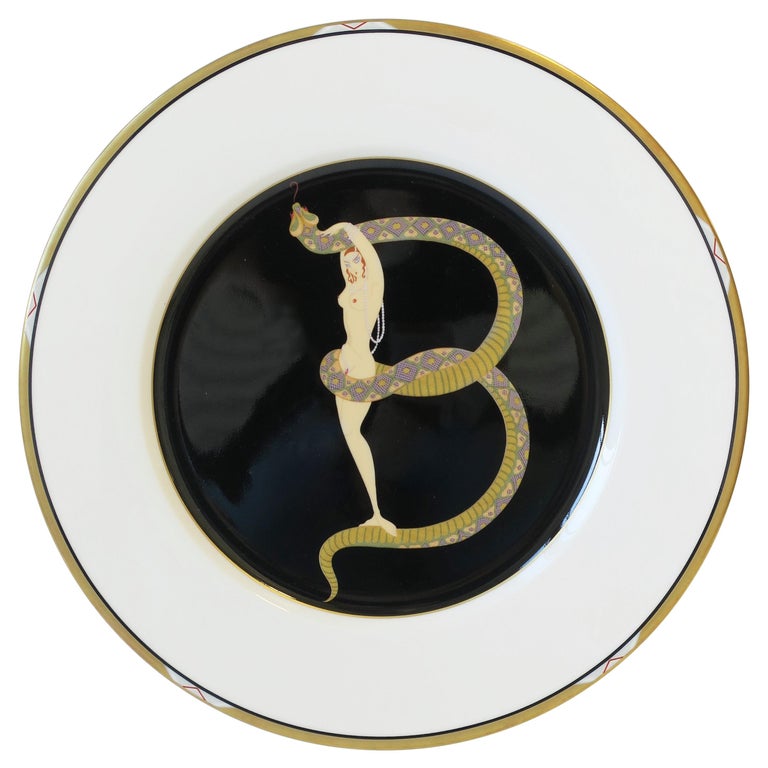 Art Deco Etre Wall Art Plate with Female and Serpent Snake Design, 1987 ...