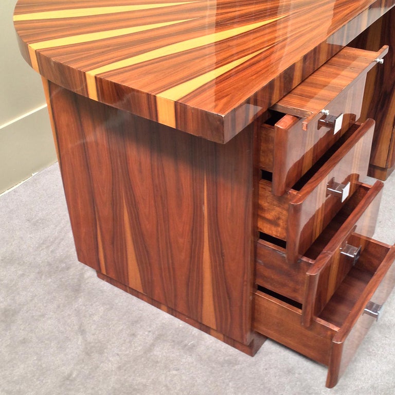Art Deco Design Circular Inlaid Desk at 1stDibs