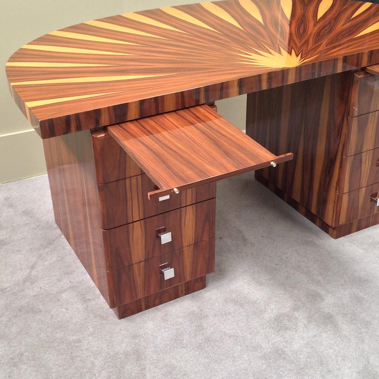 Art Deco Design Circular Inlaid Desk at 1stDibs