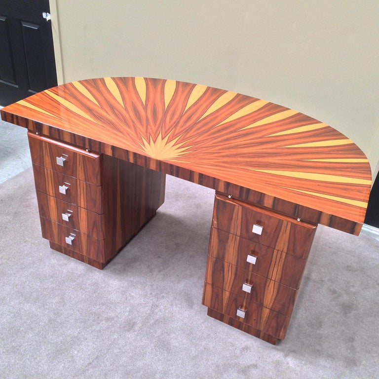 Art Deco Design Circular Inlaid Desk at 1stDibs