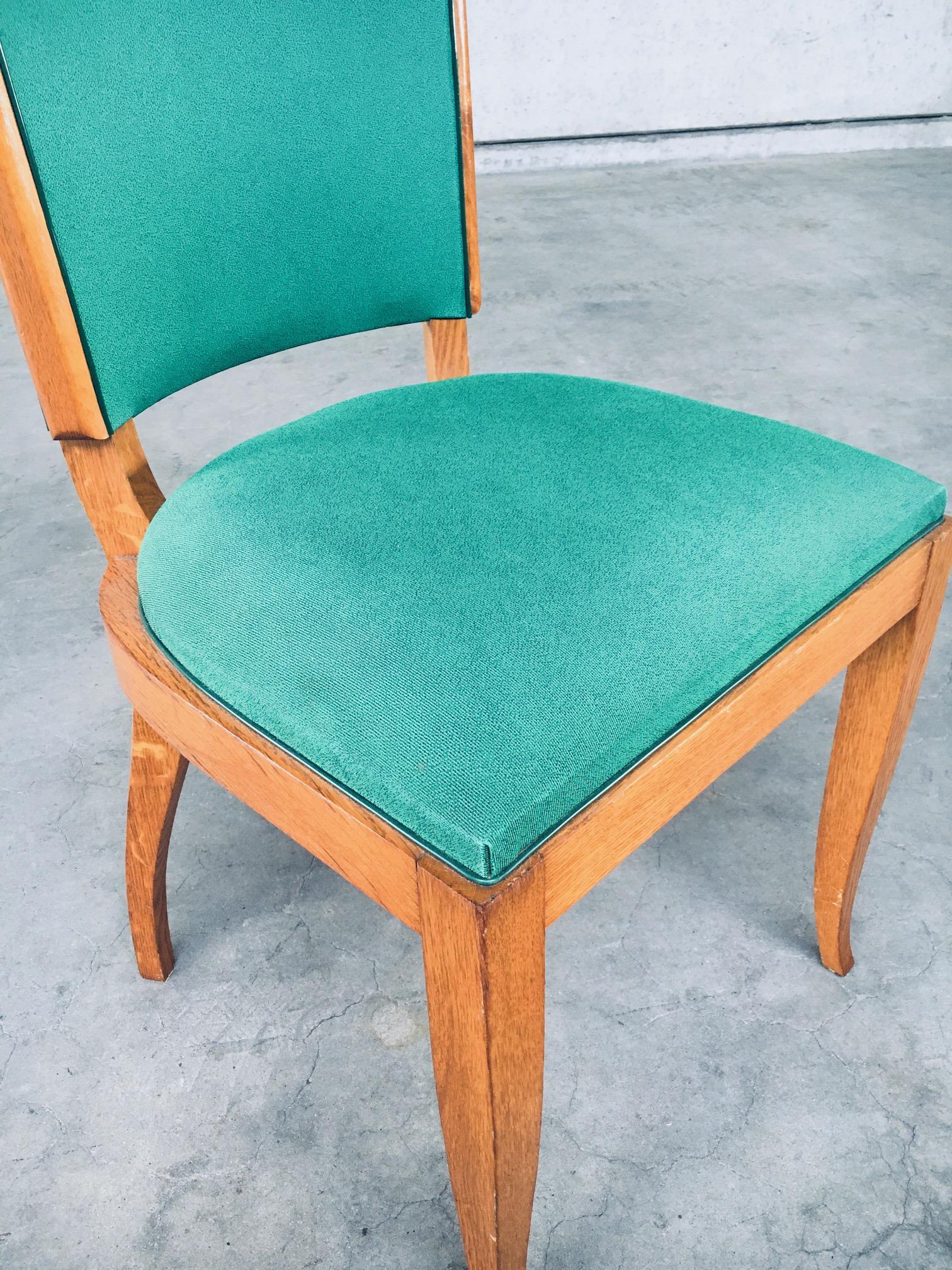 Art Deco Design Green Dining Chair Set, France, 1930's For Sale at 1stDibs