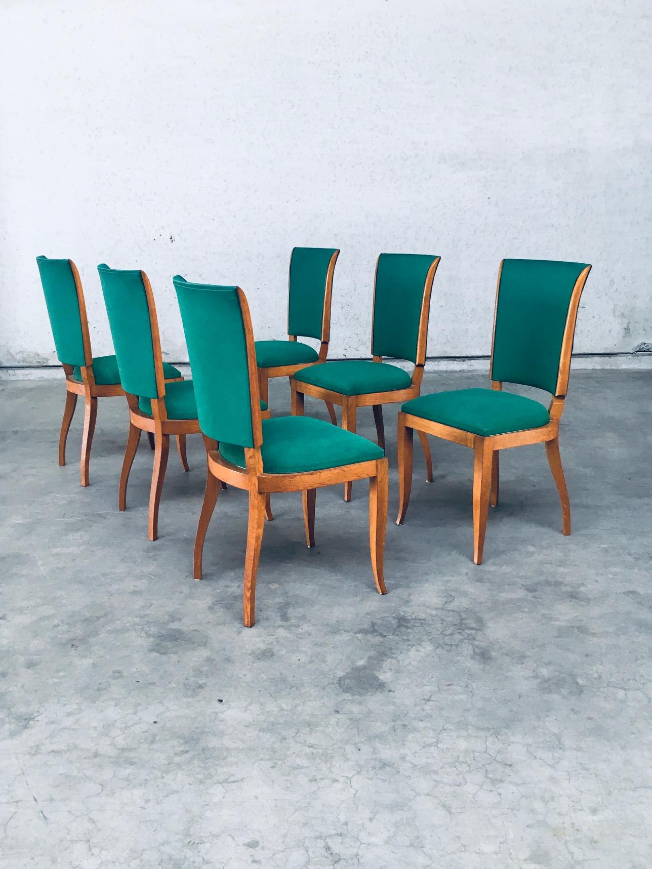 Art Deco Design Green Dining Chair Set, France, 1930's For Sale at 1stDibs