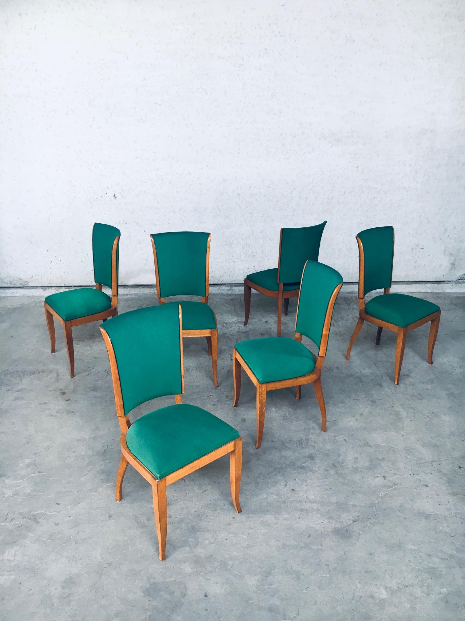 Art Deco Design Green Dining Chair Set, France, 1930's For Sale at 1stDibs