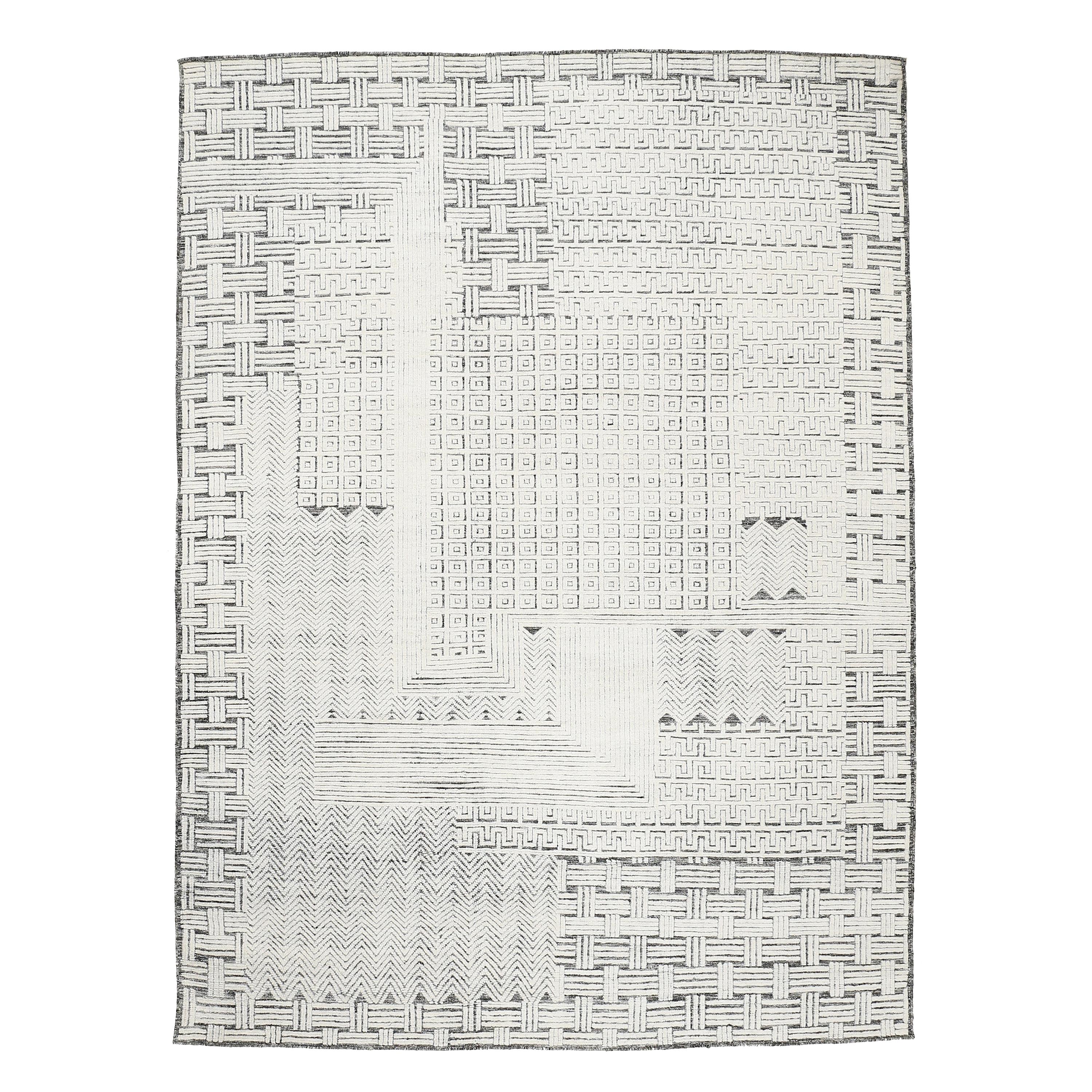 Three Dimensional Ivory/Black Vortex Design Rug at 1stDibs