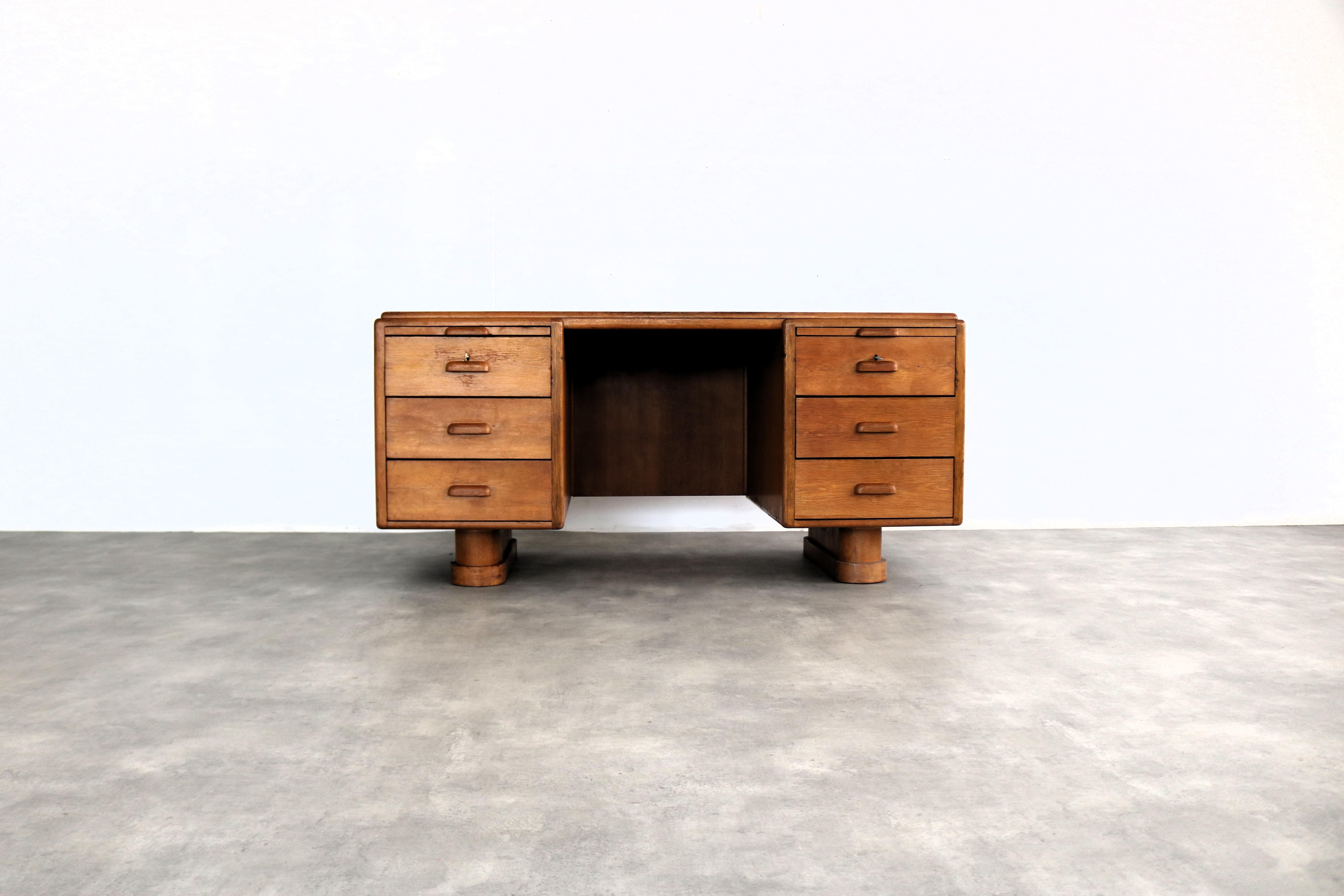 art deco desk desk oak 1940s at 1stDibs | 1940s desk, art deco office desk