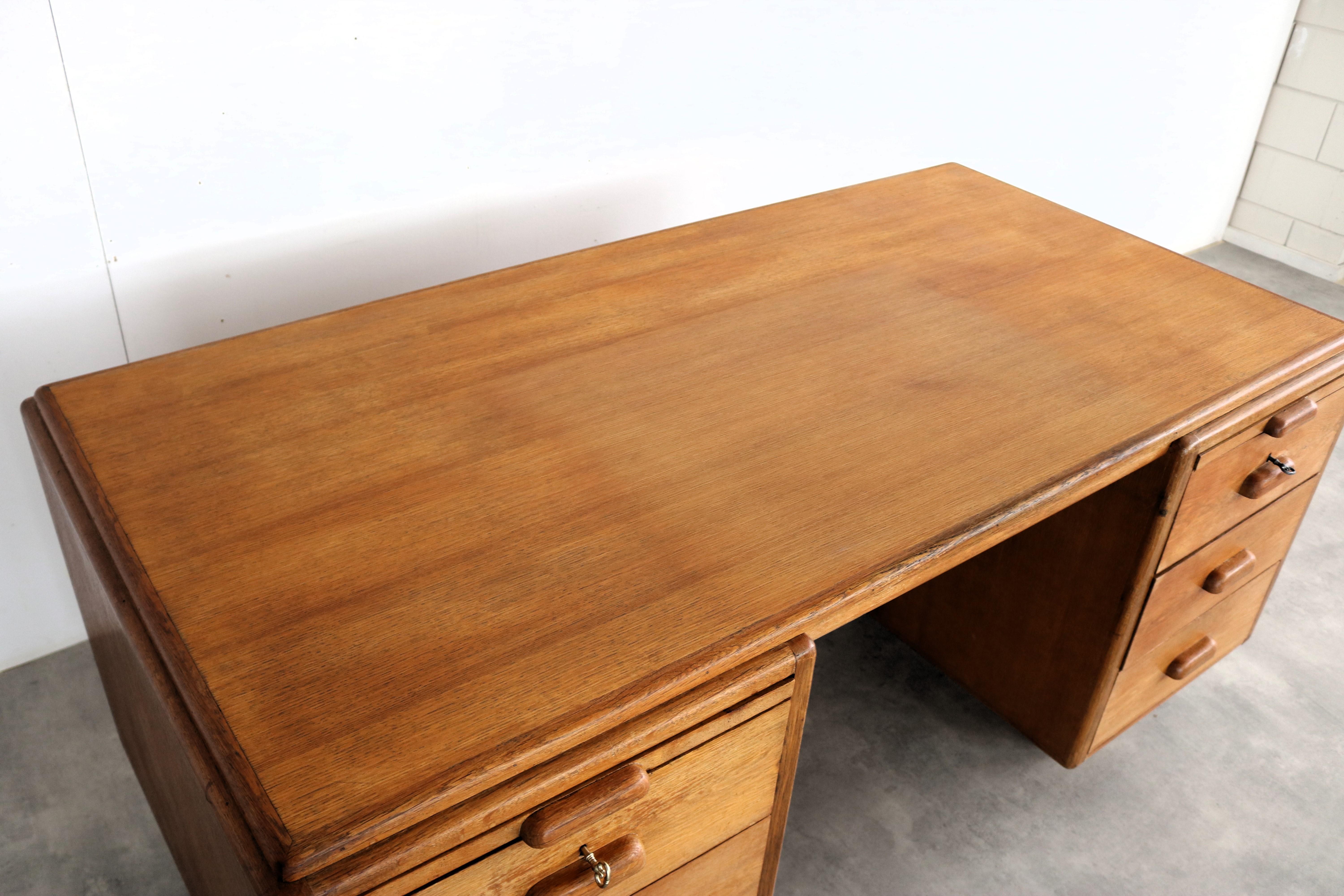 art deco desk desk oak 1940s at 1stDibs | 1940s desk, art deco office desk