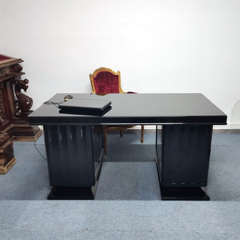 Art Deco Desk High Glossy Black Lacquer, France 1925 at 1stDibs | black ...