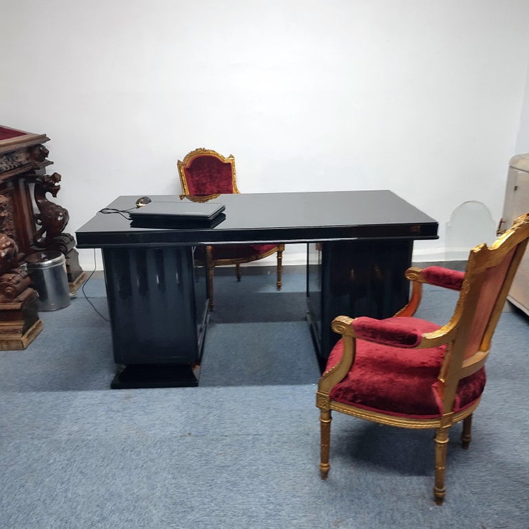 Art Deco Desk High Glossy Black Lacquer, France 1925 at 1stDibs | black ...