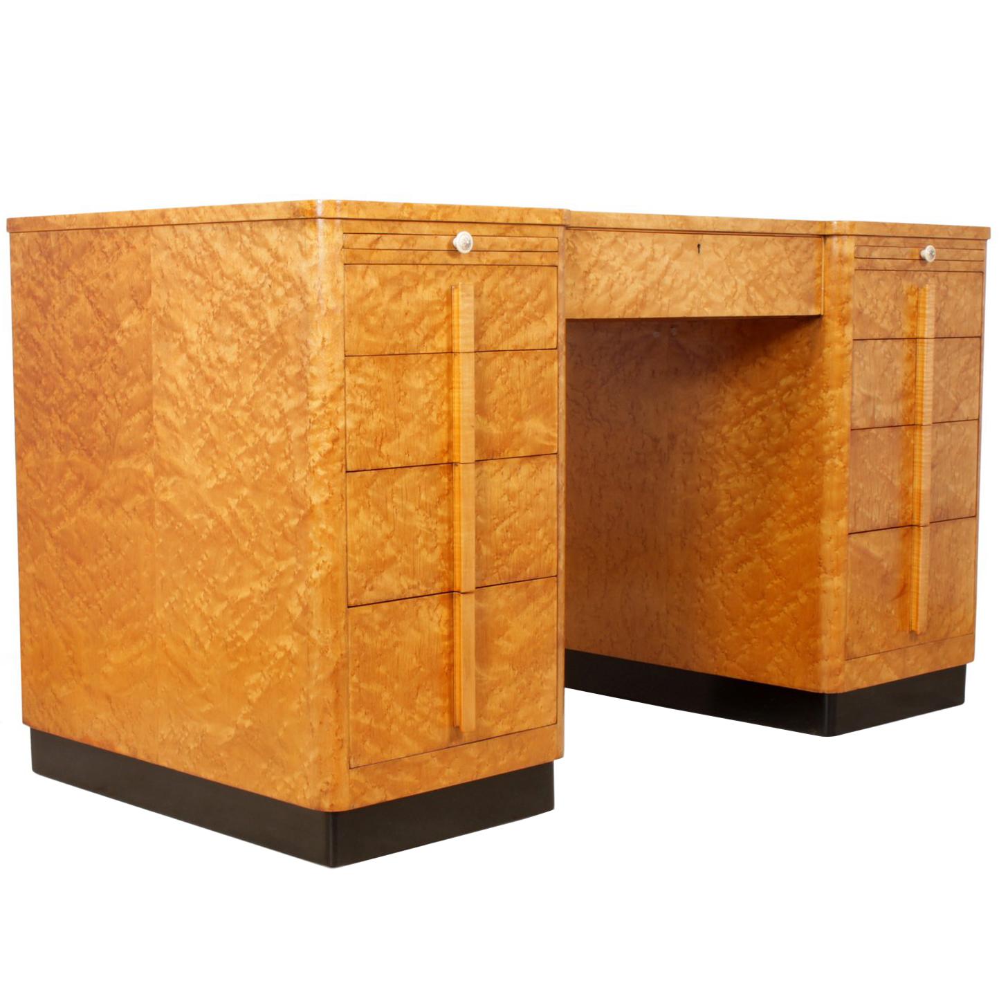 Art Deco Desk in Birds Eye Maple at 1stDibs | birds eye maple desk ...