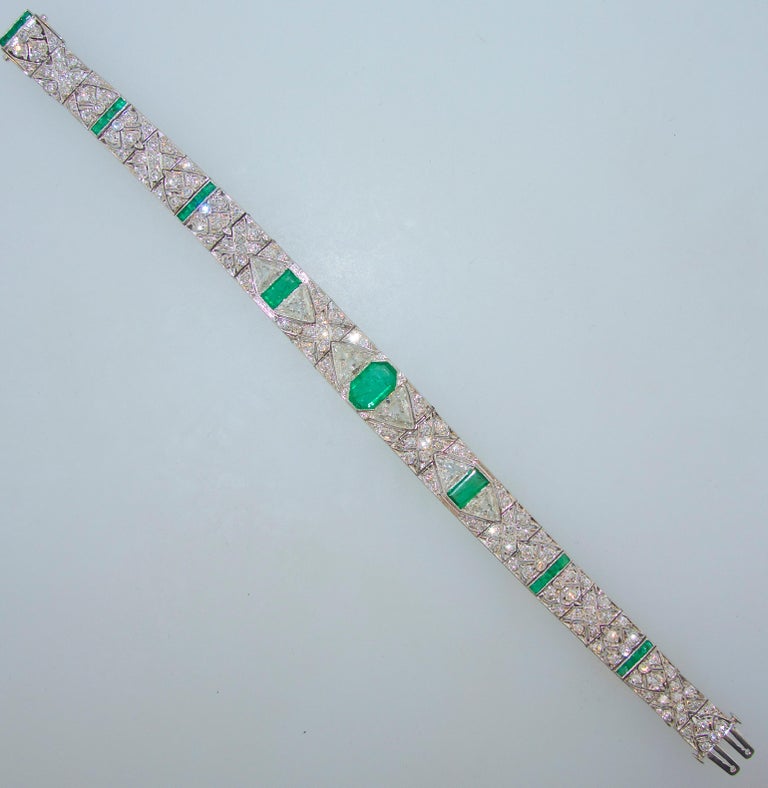 Art Deco Diamond and Emerald Bracelet by E. M. Gattle, circa 1920 For ...