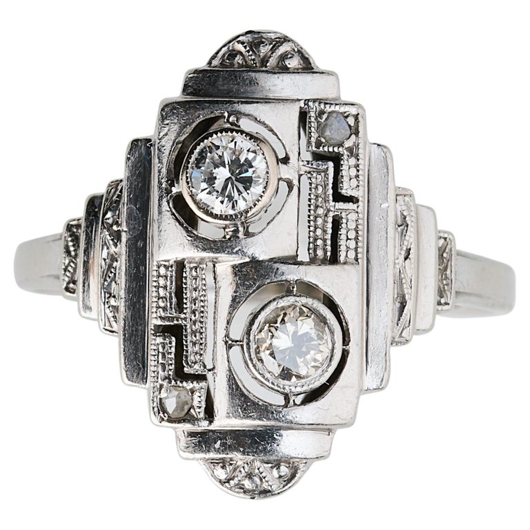 Art Deco Diamond and Gold Ring at 1stDibs