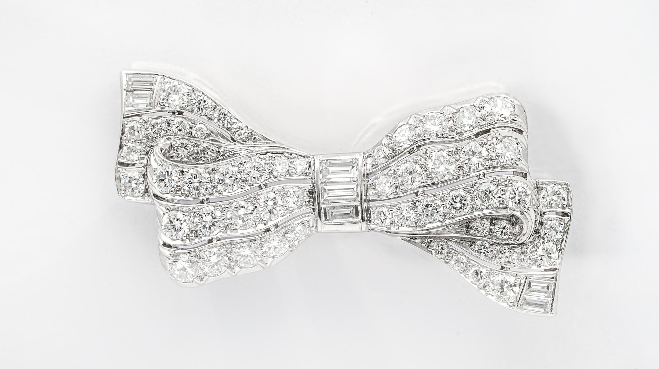 Art Deco Diamond and Platinum Bow Pin, circa 1930s at 1stDibs | 1930s ...