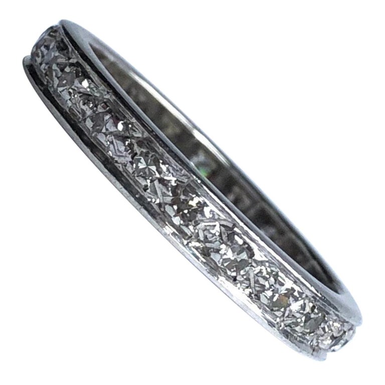 Art Deco Diamond and Platinum Eternity Band at 1stDibs
