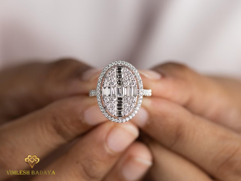 Art Deco Diamond baguette cut ring illusion Setting, 1.6TCW E F VS ...