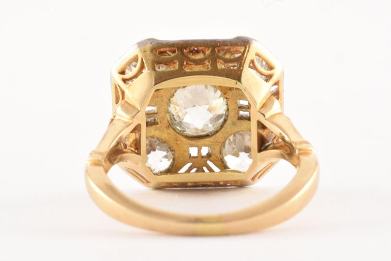 Art Deco Diamond Cocktail Ring For Sale at 1stDibs