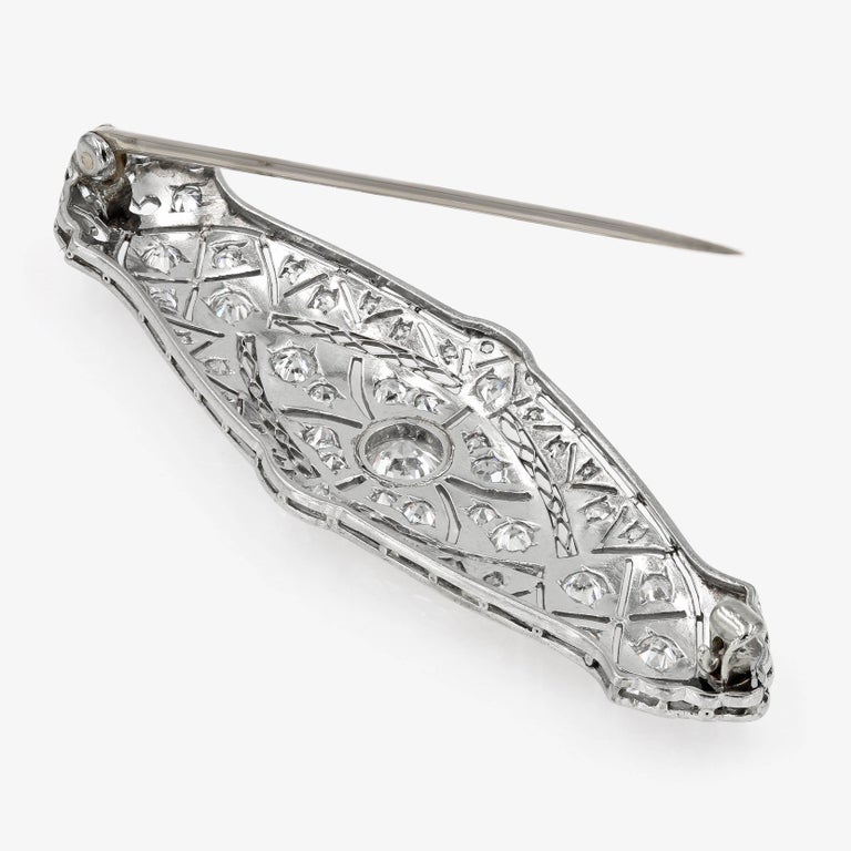Art Deco Diamond Estate Pin in Platinum, circa 1920s at 1stDibs
