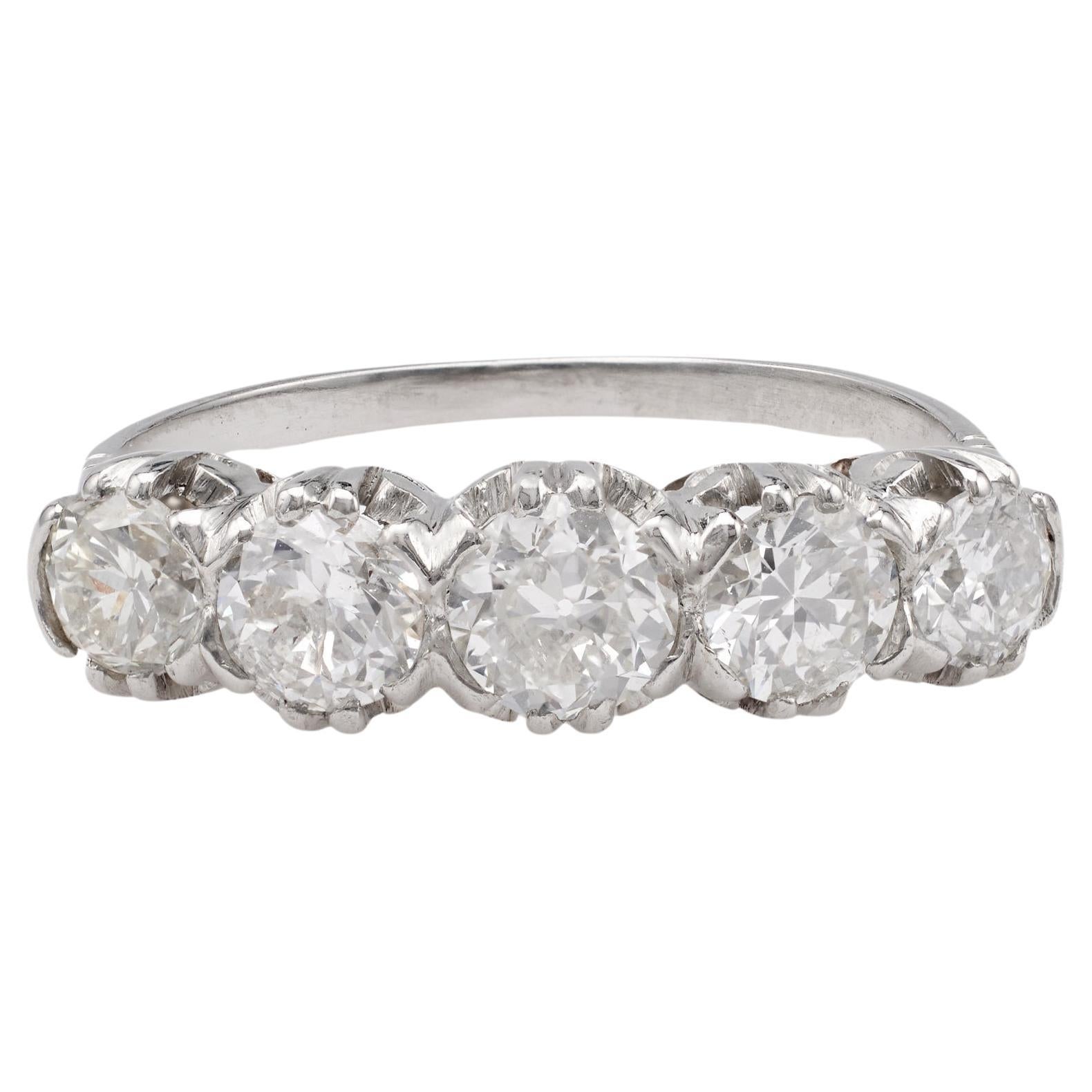 Art Deco Diamond Platinum Two-Stone Cocktail Ring For Sale at 1stDibs
