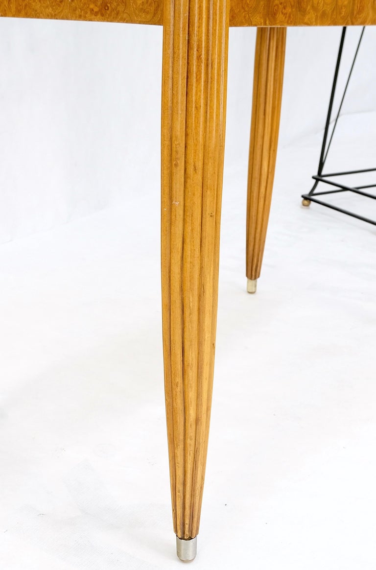 Art Deco Diamond Inlay Drop Front Burl Wood Stand Side Table Fluted ...